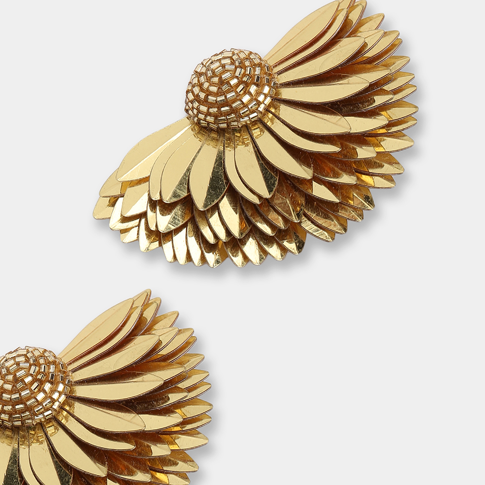 Boucles d’oreilles fleurs brodées en perles - Olivia Dar