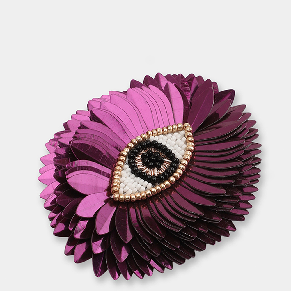 Broche Tinos Eye verte brodée à la main - Élégance artisanale inspirée ...