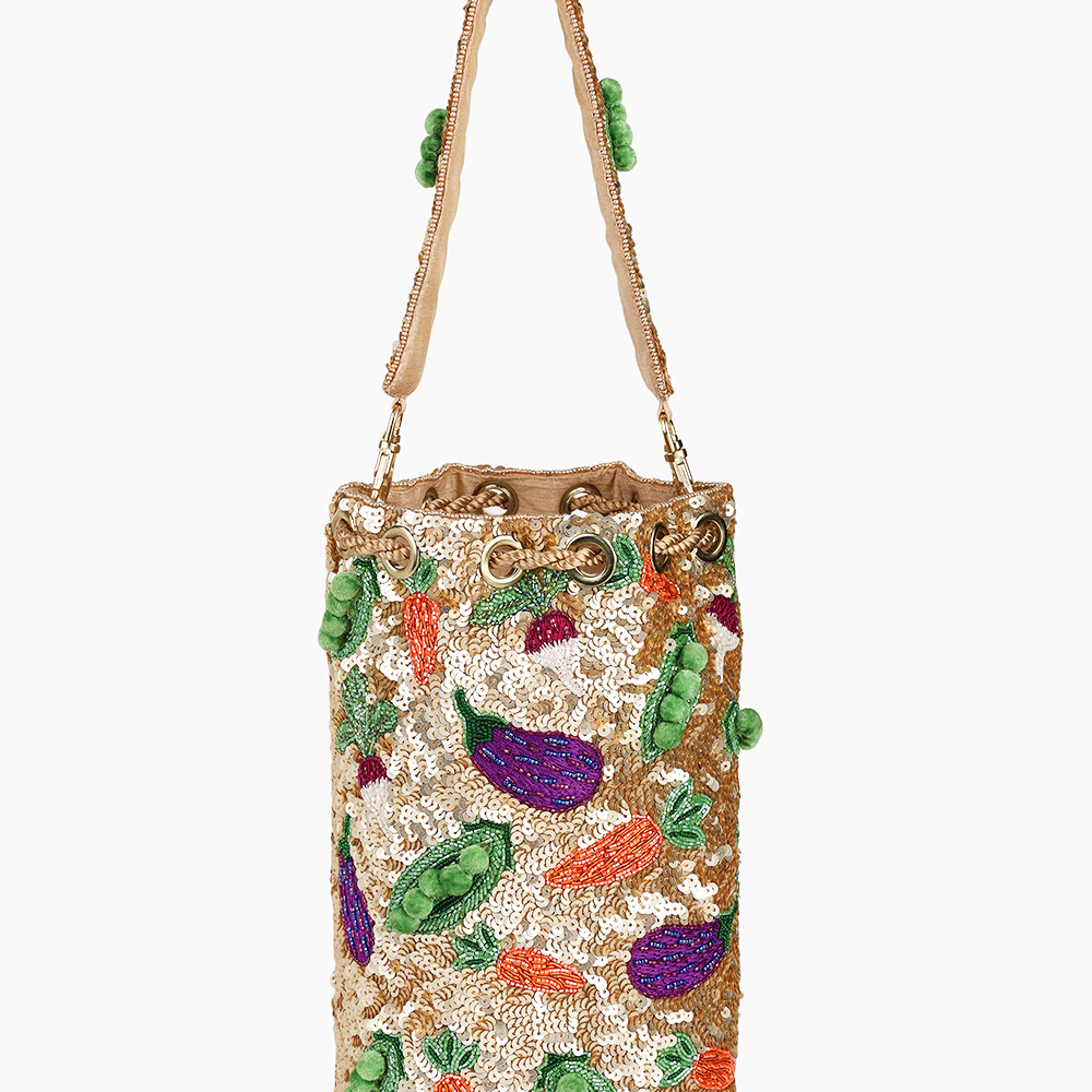 Vegetable Multi Bucket Bag – Hand-Embroidered Glass Beads & Sequins ...